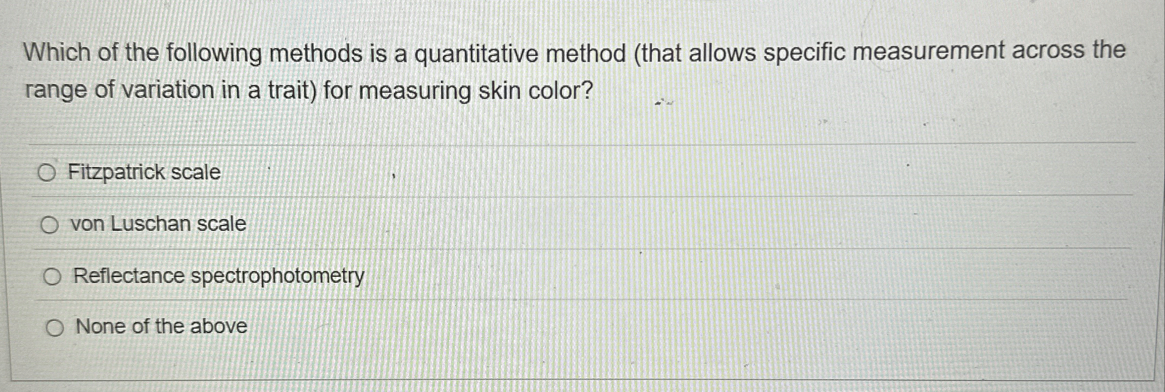 Solved Which of the following methods is a quantitative | Chegg.com