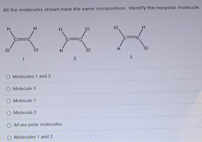 Solved All the molecules shown have the same composition. | Chegg.com