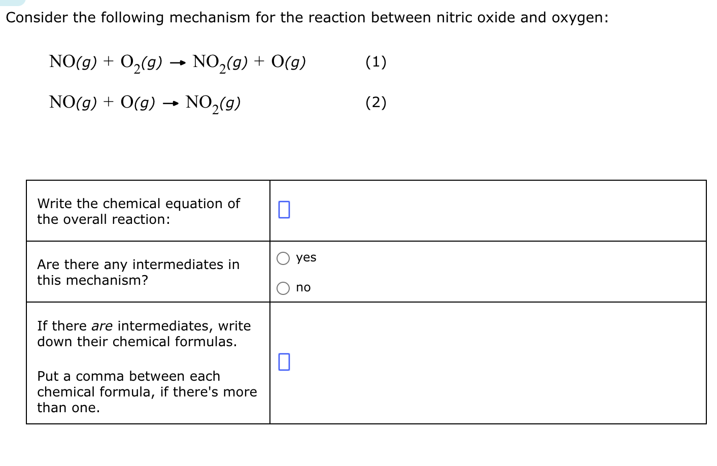 Solved Consider the following mechanism for the reaction | Chegg.com