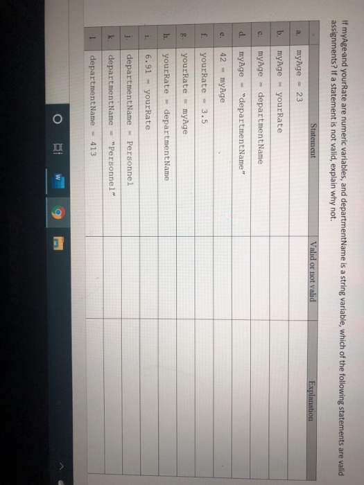 Solved If myAge and yourRate are numeric variables, and | Chegg.com