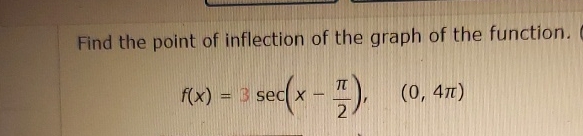 Find the point of inflection of the graph of the | Chegg.com