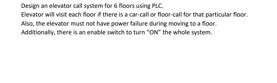 Solved Design an elevator call system for 6 floors using | Chegg.com