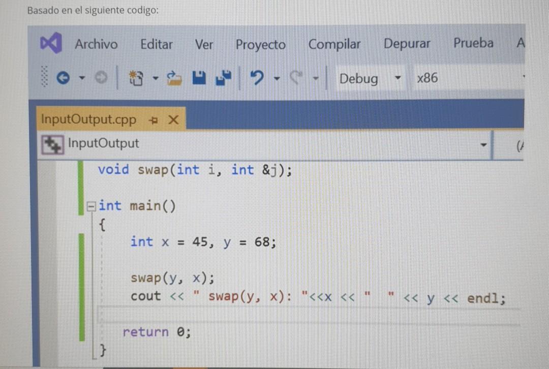 Solved Basado en el siguiente codigo: Archivo Editar Ver | Chegg.com