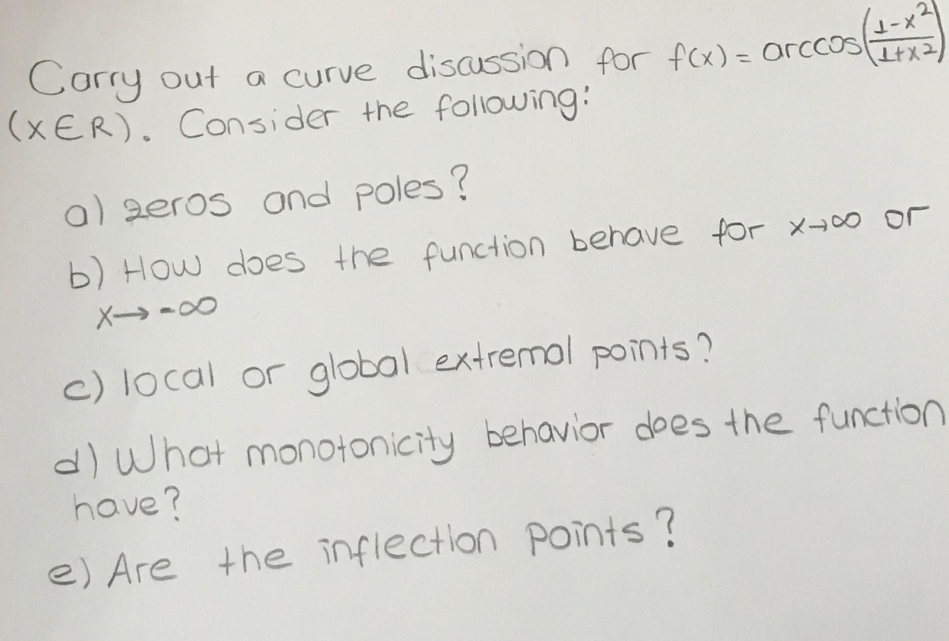 Solved Carry out a curve discussion | Chegg.com