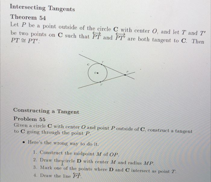 Solved Intersecting Tangents Theorem 54 Let P be a point | Chegg.com