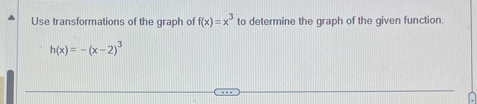 Solved Use transformations of the graph of f(x)=x3 ﻿to | Chegg.com