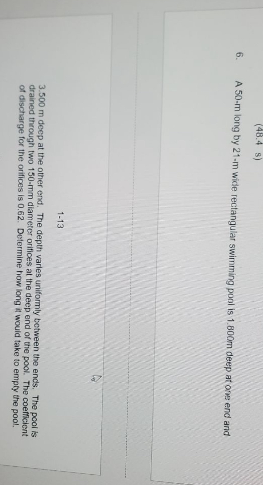 Solved A 50-m ﻿long by 21-m ﻿wide rectangular swimming pool | Chegg.com