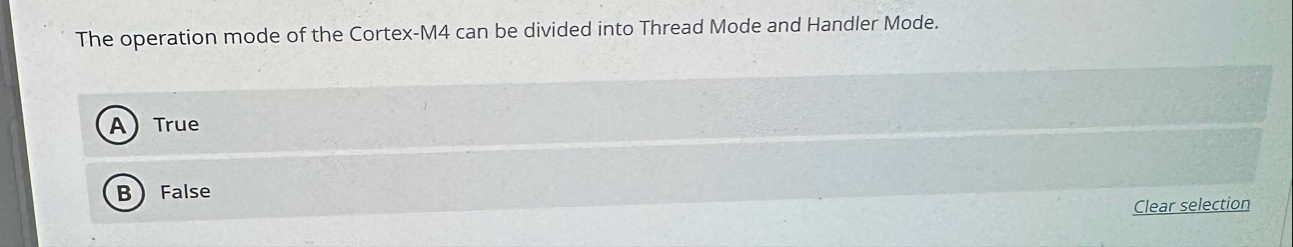 Solved The operation mode of the Cortex-M4 ﻿can be divided | Chegg.com