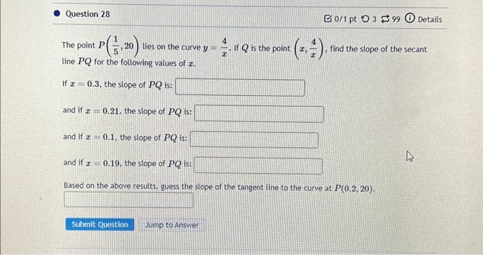 Solved he point P(51,20) lies on the curve y=x4, If Q is the | Chegg.com