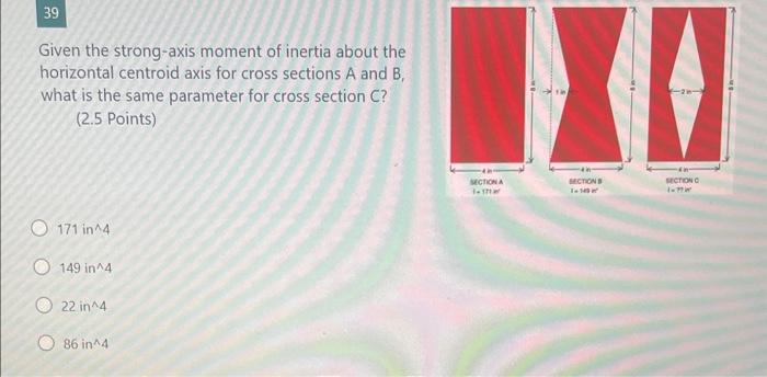 Solved Given the strong-axis moment of inertia about the | Chegg.com