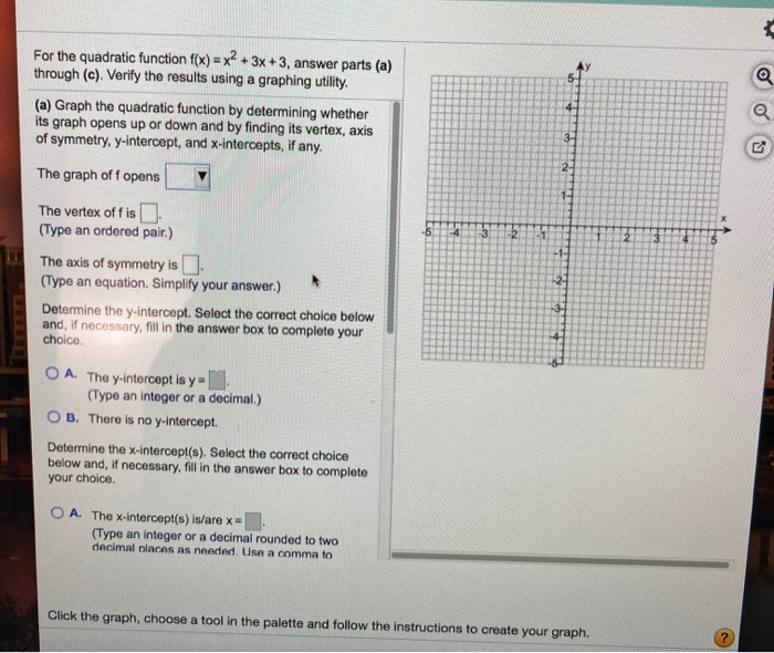 Solved Q For the quadratic function f(x) = x2 + 3x + 3, | Chegg.com