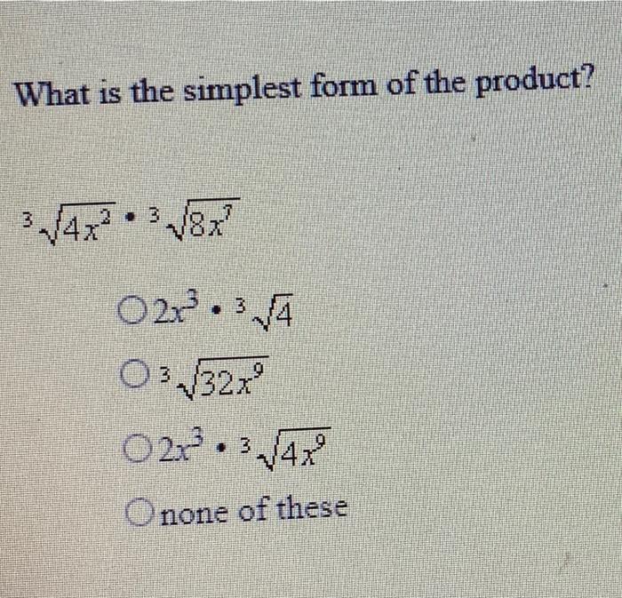 Solved What is the simplest form of the expression? | Chegg.com