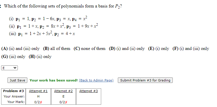 Which of the following sets of polynomials form a | Chegg.com