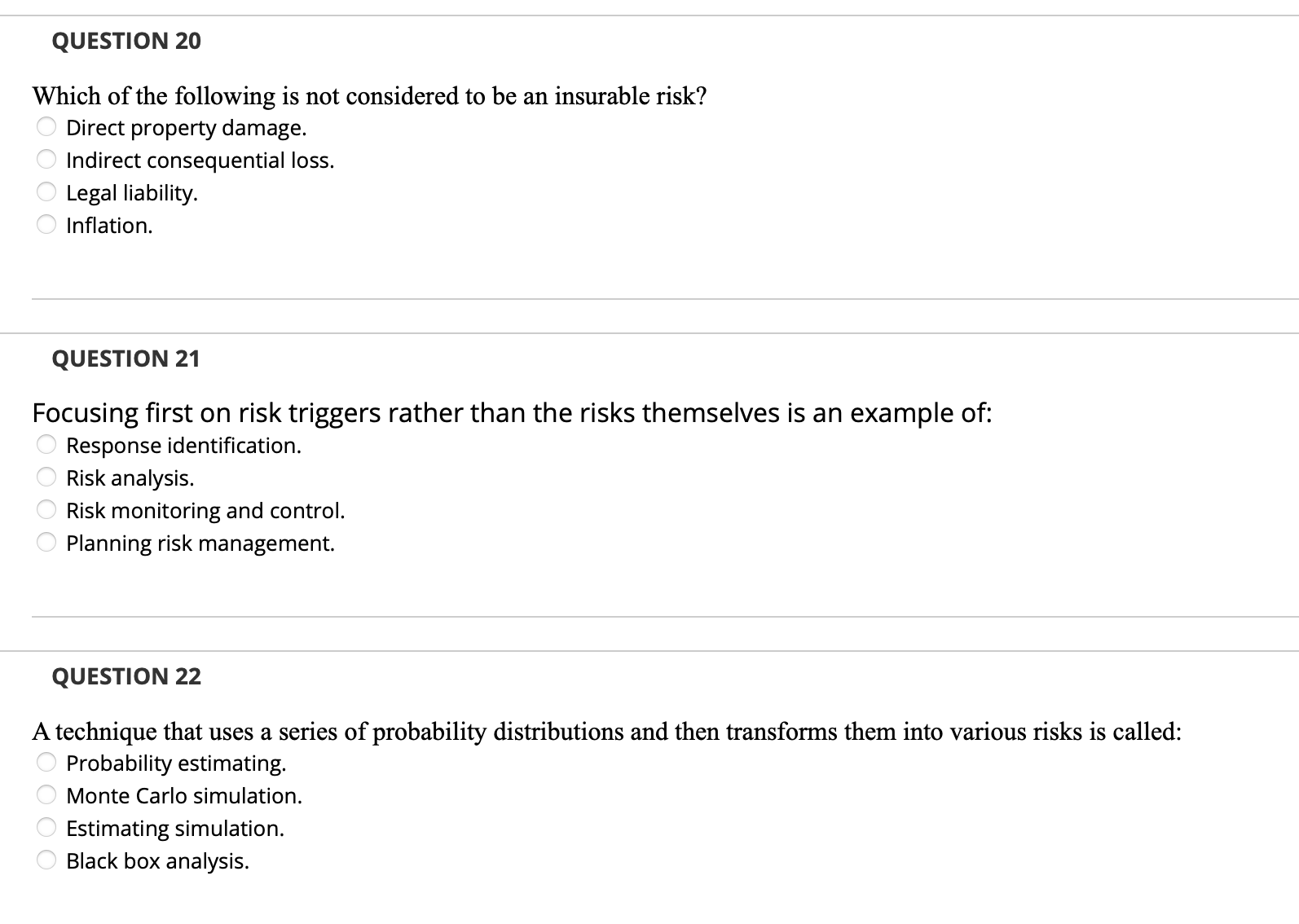QUESTION 21 ﻿Focusing first on risk triggers rather | Chegg.com