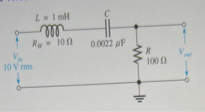Solved Determine the center frequency (f0), the output | Chegg.com