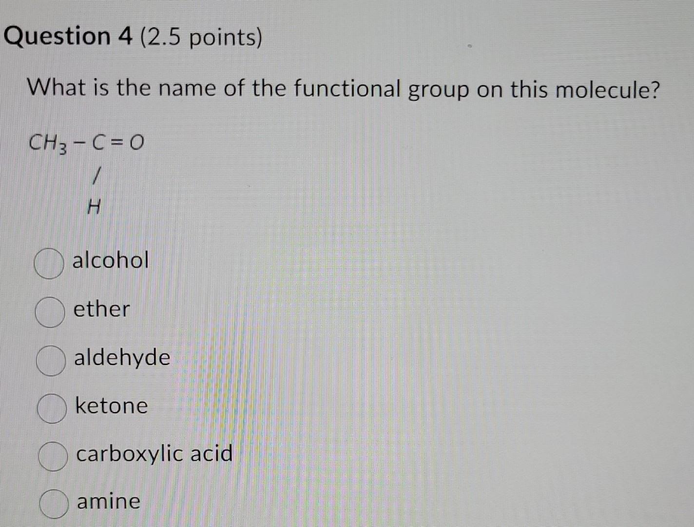 Solved What is the name of the functional group on this | Chegg.com