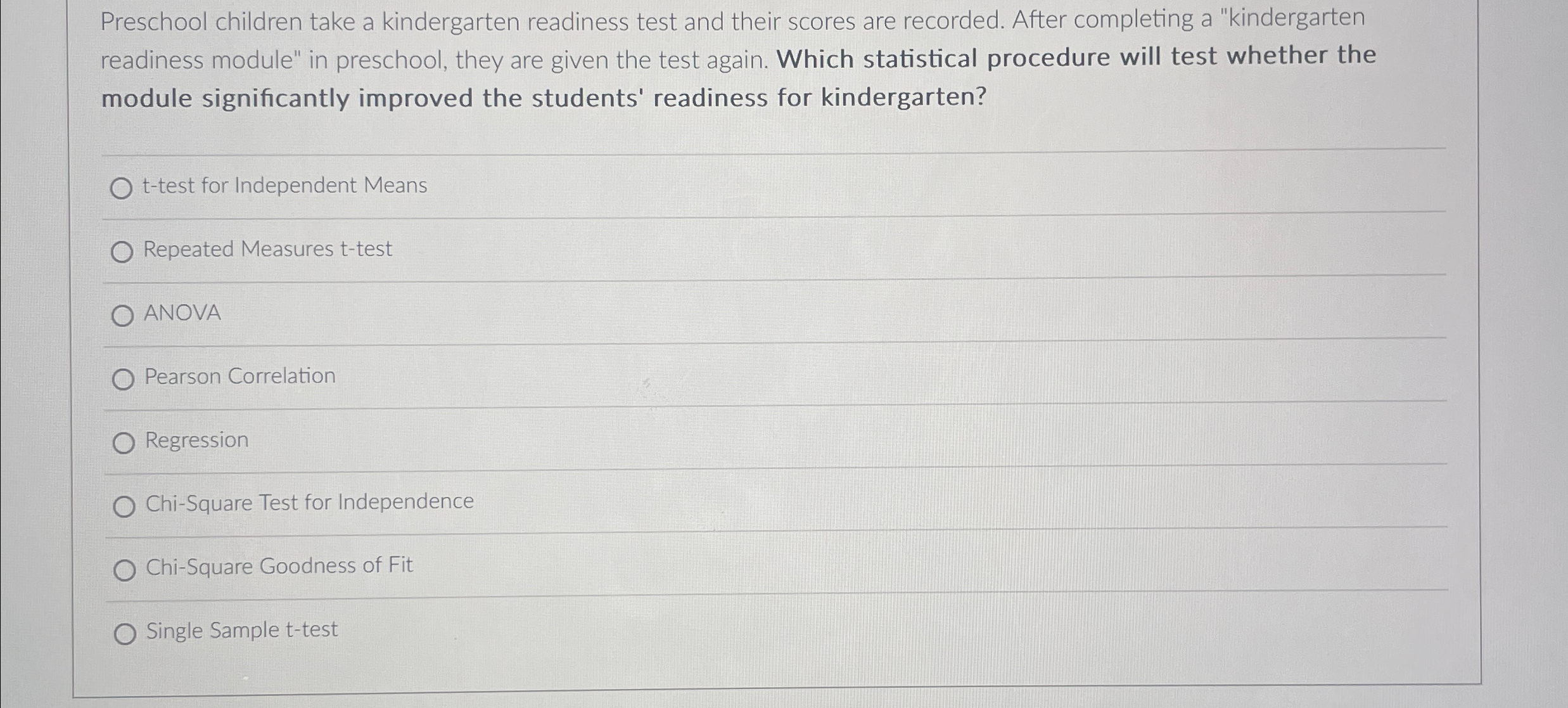 Solved Preschool children take a kindergarten readiness test | Chegg.com