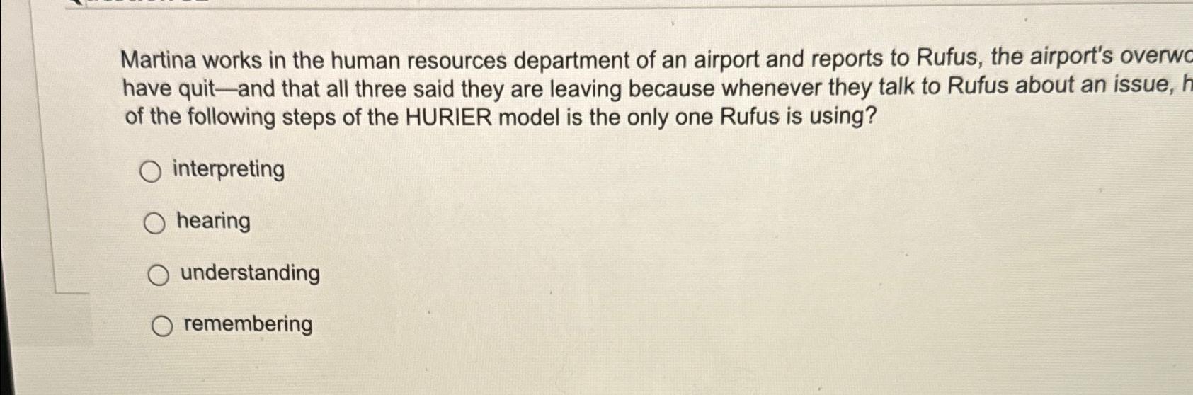 Solved Martina works in the human resources department of an | Chegg.com