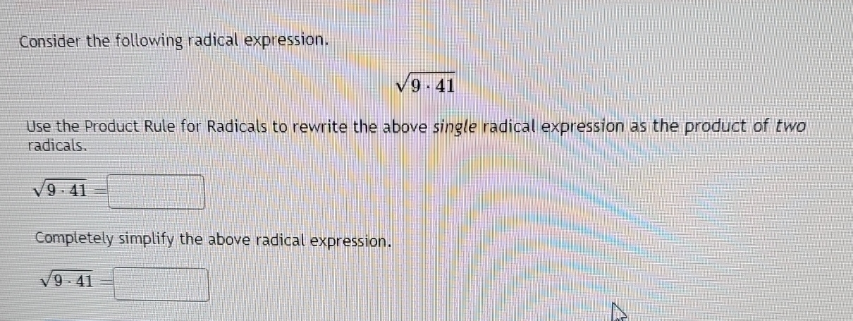 Solved Consider the following radical expression.9*412Use | Chegg.com