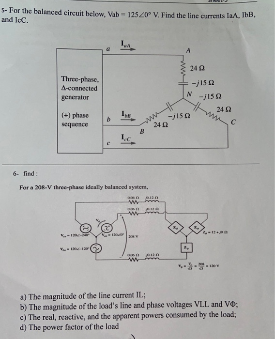 Solved 1- A balance 3-phase delta-connected source with | Chegg.com