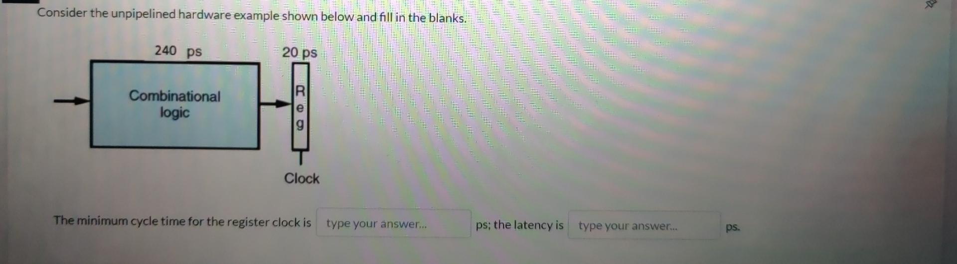 Solved Consider the unpipelined hardware example shown below | Chegg.com