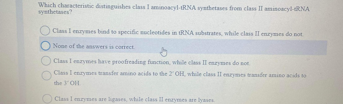 Solved Which characteristic distinguishes class I | Chegg.com