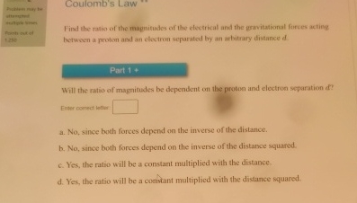 Solved Part 1+Will the ratio of magnitudes be dependent on | Chegg.com