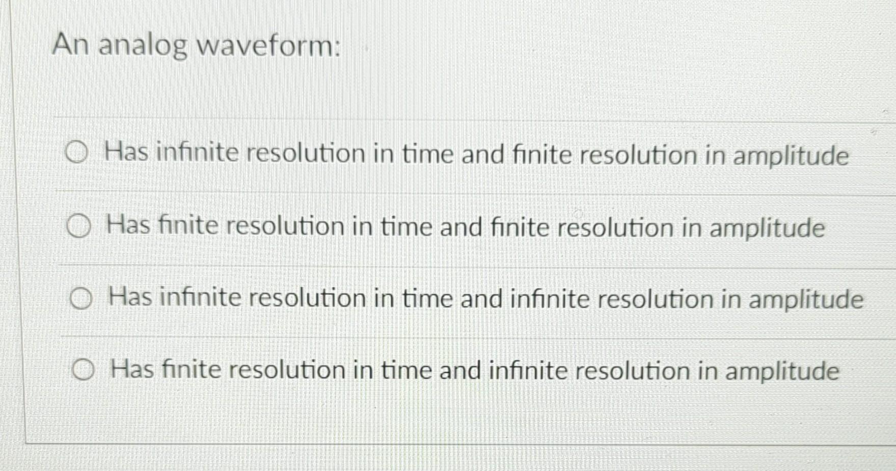 Solved An Analog Waveform Has Infinite Resolution In Time