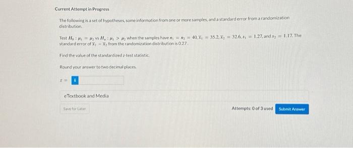 Current Attempt in Progress The following is a set of | Chegg.com