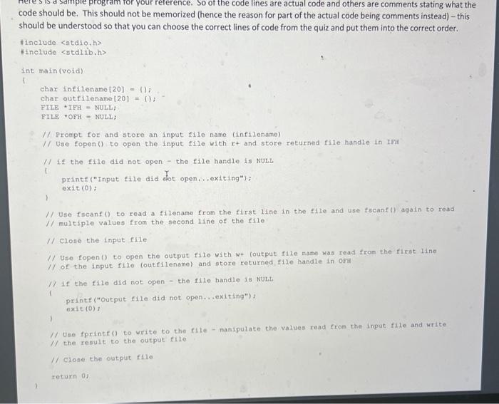 This is written in C, i just need to know what code | Chegg.com