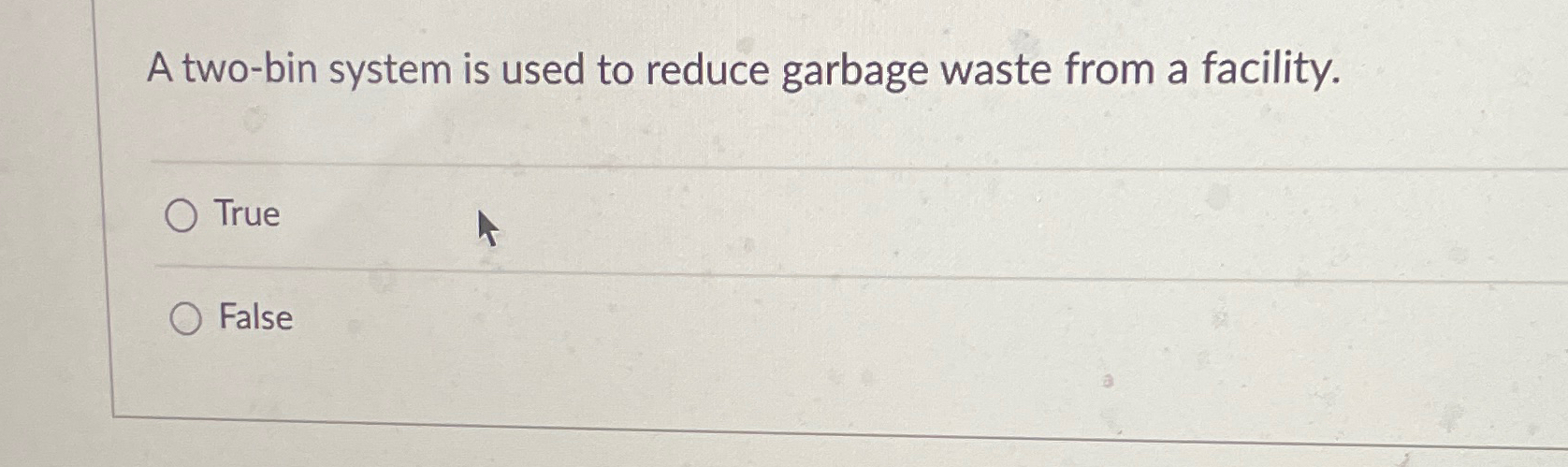 Solved A two-bin system is used to reduce garbage waste from | Chegg.com
