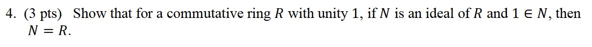Solved (3 ﻿pts) ﻿Show that for a commutative ring R ﻿with | Chegg.com