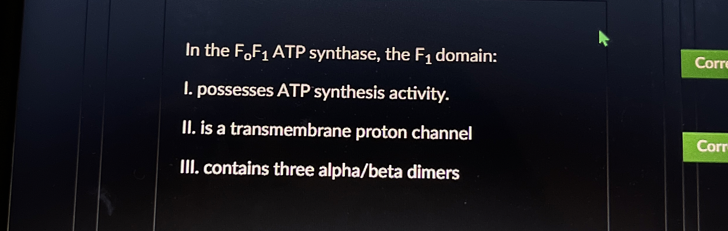 Solved In The F0f1 ﻿atp Synthase The F1 ﻿domain I