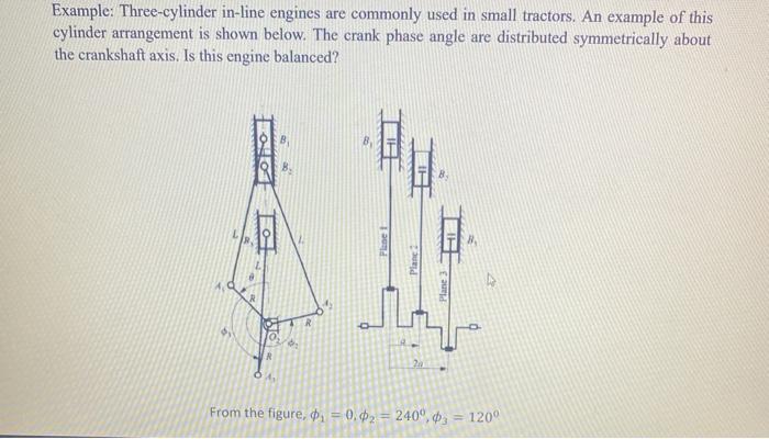 Solved Example: Three-cylinder in-line engines are commonly | Chegg.com