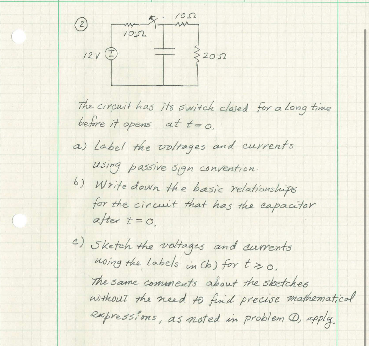 Solved The circuit has its switch clased for a long time | Chegg.com