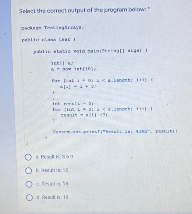 Solved Answer (Ture or False) * The code below will provide | Chegg.com