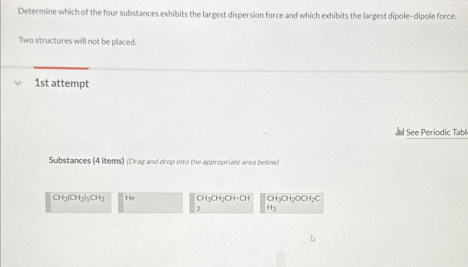 Solved Determine which of the four substances exhibits the | Chegg.com