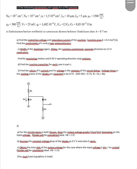 ND=1017 cm−3, NA=1015 cm−3,ni=1,5⋅1010 cm−3, | Chegg.com