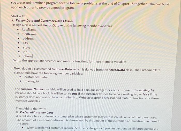 Solved You are asked to write a program for the following | Chegg.com