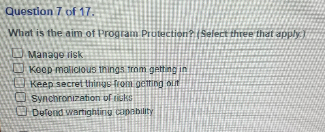 Solved Question 7 ﻿of 17.What is the aim of Program | Chegg.com