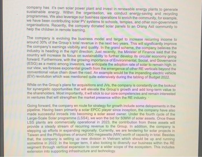 Solved Solarvest was co-founded by Lim Chin Siu, Tan Chyi | Chegg.com