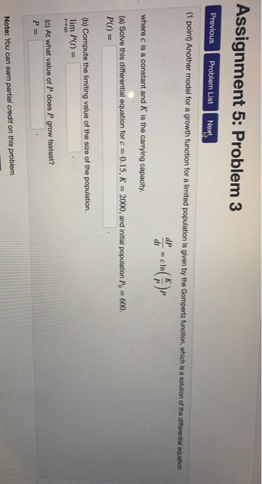 Solved Assignment 5: Problem 1 Previous Problem List Next (1 | Chegg.com