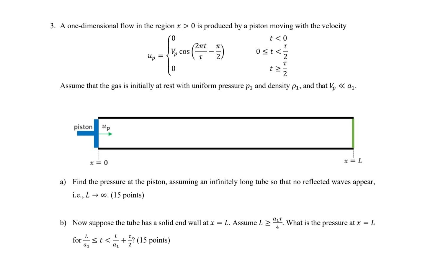 Solved 3. A one-dimensional flow in the region x > 0 is | Chegg.com