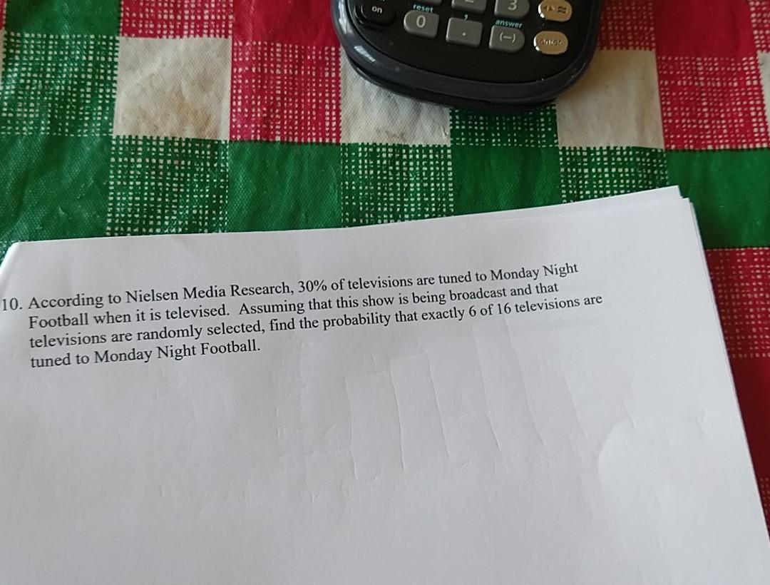 Solved on reset 0 answer 10. According to Nielsen Media | Chegg.com