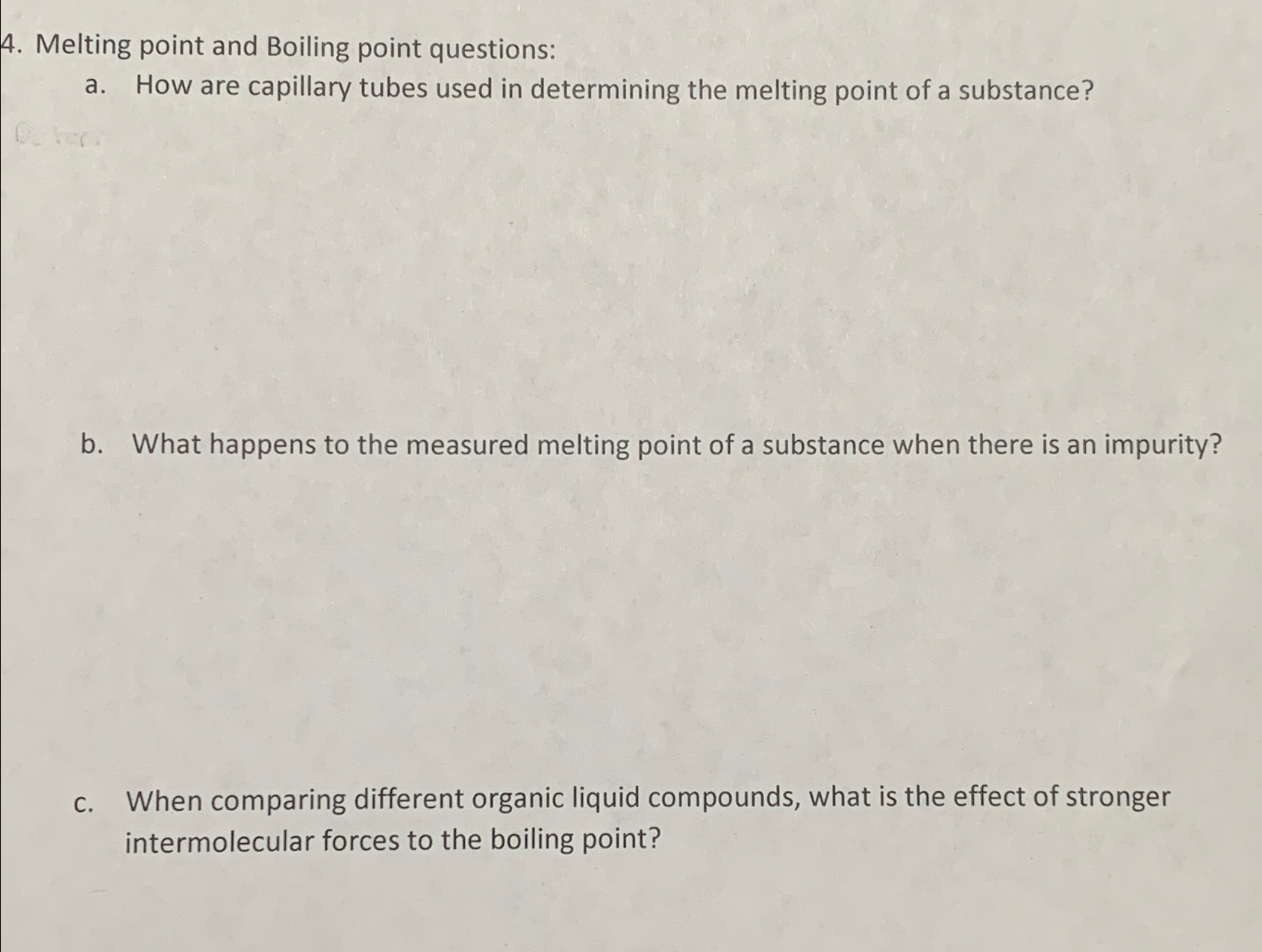 Solved Melting point and Boiling point questions:a. ﻿How are | Chegg.com