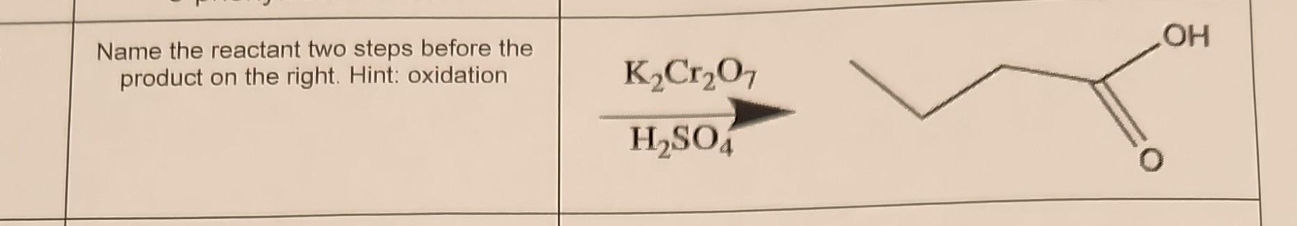 Solved Name the reactant two steps before the product on the | Chegg.com
