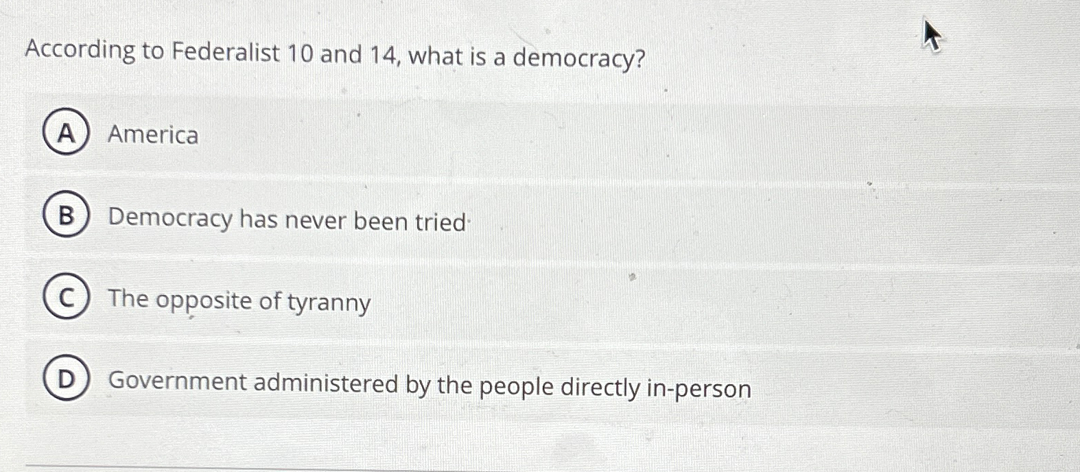 Solved According to Federalist 10 ﻿and 14 , ﻿what is a | Chegg.com