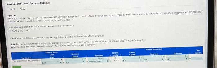 Solved Accounting for Current Operating Liabilities Part B | Chegg.com