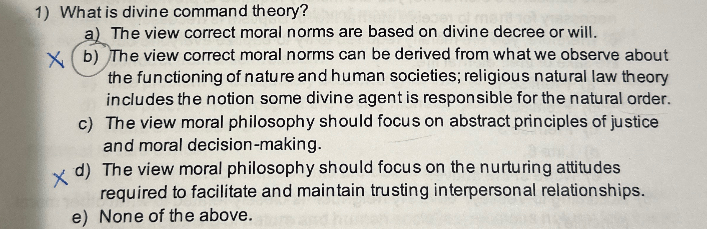 Solved What is divine command theory?a) ﻿The view correct | Chegg.com
