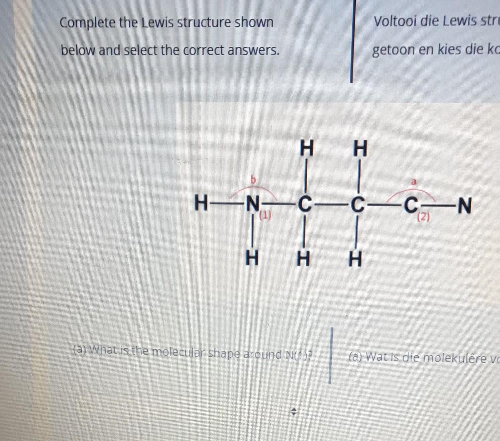 Solved Complete the Lewis structure shown Voltooi die Lewis | Chegg.com